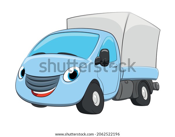 Cute Cartoon Delivery Car Vector Illustration Stock Vector (Royalty ...