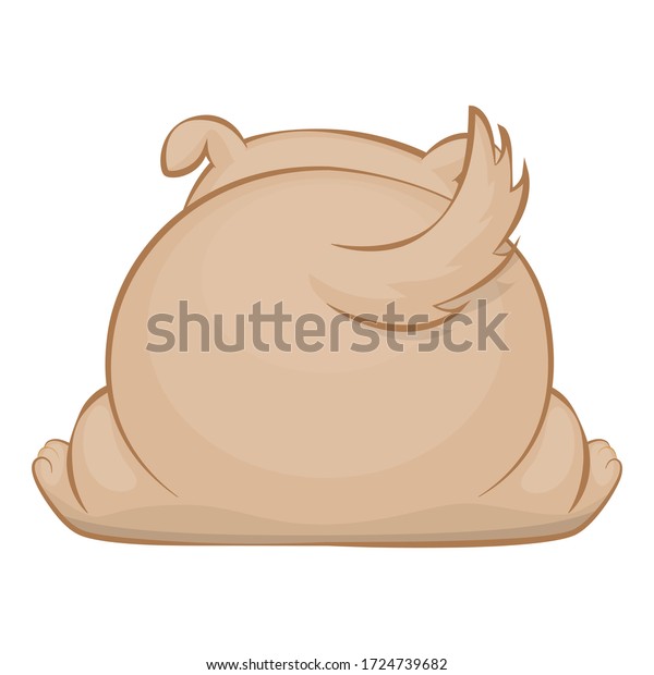 Cute Cartoon Dog Back Puppy Butt Stock Vector (Royalty Free) 1724739682 ...