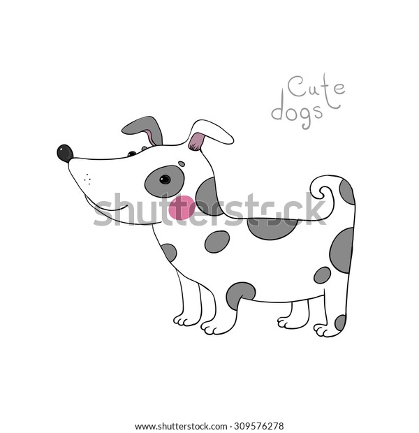 Cute Cartoon Dog Hand Drawn Vector Stock Vector (Royalty Free ...