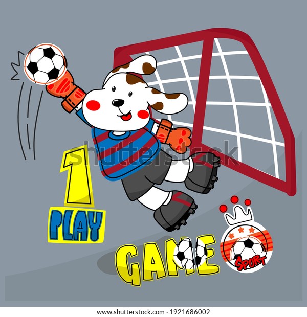 Cute Cartoon Dog Trying Ball Catching Stock Vector (Royalty Free ...