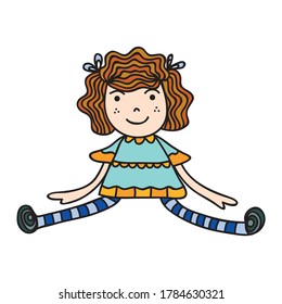 Cute Cartoon Doll Vector Illustration Stock Vector (Royalty Free ...