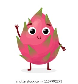 Cute Cartoon Happy Dragon Fruit Drinking Stock Vector (Royalty Free ...