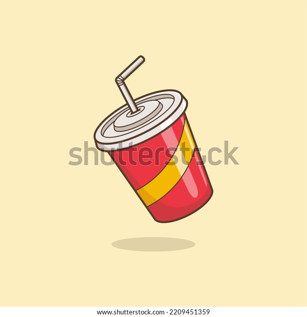 Cute Cartoon Drink Cup Packaging Straw Stock Vector (Royalty Free ...