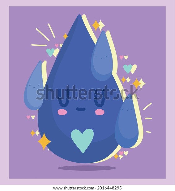 Cute Cartoon Drops Water Style Stock Vector (Royalty Free) 2016448295 ...