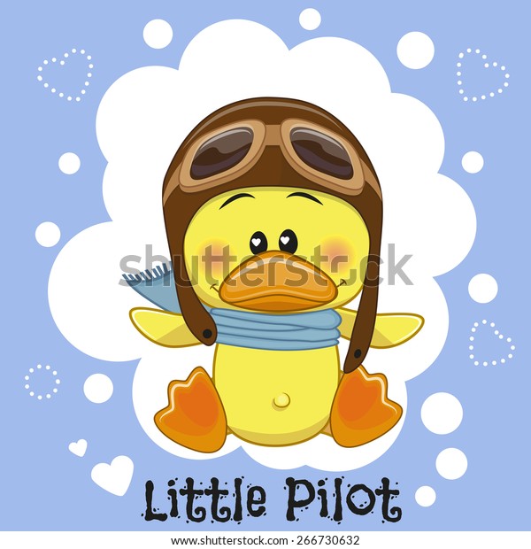 Cute Cartoon Duck Pilot Hat: เวกเตอร์สต็อก (ปลอดค่าลิขสิทธิ์) 266730632 ...