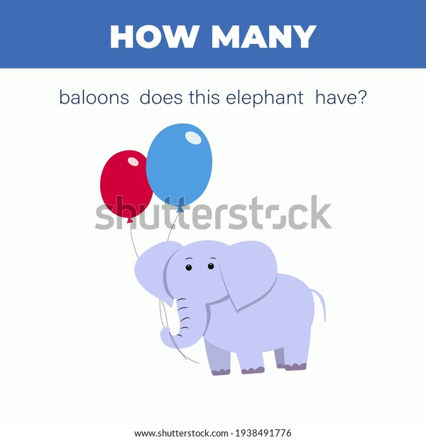 Cute Cartoon Elephant Counting Game How: เวกเตอร์สต็อก (ปลอดค่า ...