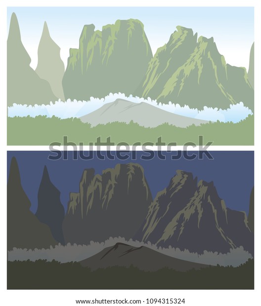 Cute Cartoon Endless Landscape Separated Layers Stock Vector (Royalty ...
