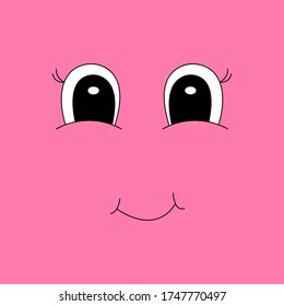 Cute Cartoon Face Vector Illustration Stock Vector (Royalty Free ...