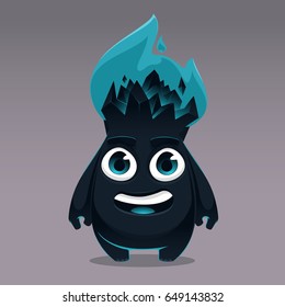 Cute Cartoon Fire Monster Stock Vector (Royalty Free) 649143832 ...