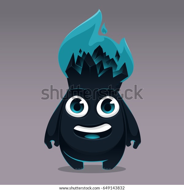 Cute Cartoon Fire Monster Stock Vector (Royalty Free) 649143832 ...