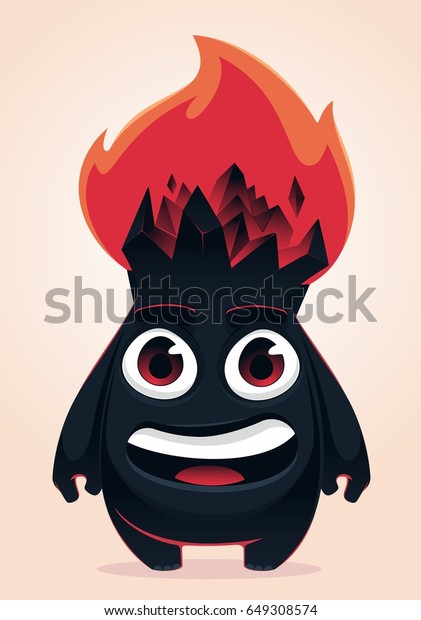 Cute Cartoon Fire Monster: เวกเตอร์สต็อก (ปลอดค่าลิขสิทธิ์) 649308574 ...
