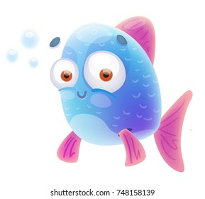 Cute Cartoon Fish Stock Vector (Royalty Free) 748158139 | Shutterstock