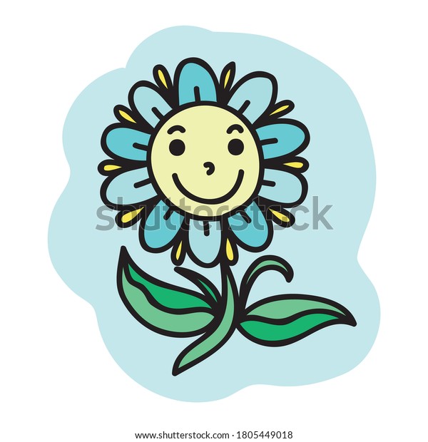 Cute Cartoon Flower Vector Illustration Stock Vector (Royalty Free ...