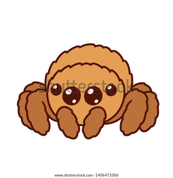Cute Cartoon Fluffy Spider Big Shiny Stock Vector (Royalty Free ...
