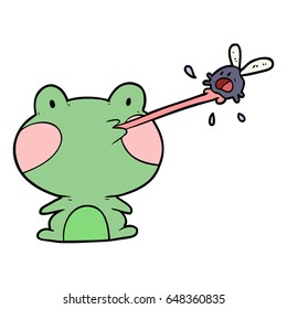 Frog Eating Fly Vector Illustration Cartoon Stock Vector (Royalty Free ...