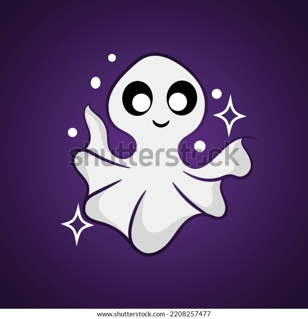 Cute Cartoon Ghost Drawing Hand Drawn Stock Vector (Royalty Free ...