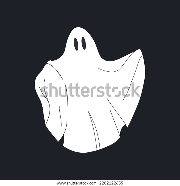 Vektor Stok Cute Cartoon Ghost Flying Phantom Halloween (Tanpa Royalti ...