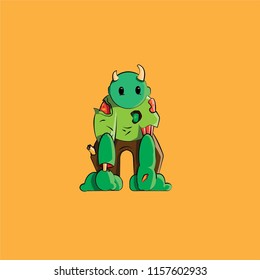 Cute Cartoon Ghost Sitting Stock Vector (Royalty Free) 1157602933 ...