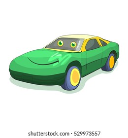 Cute Cartoon Green Vector Car Character Stock Vector (Royalty Free ...