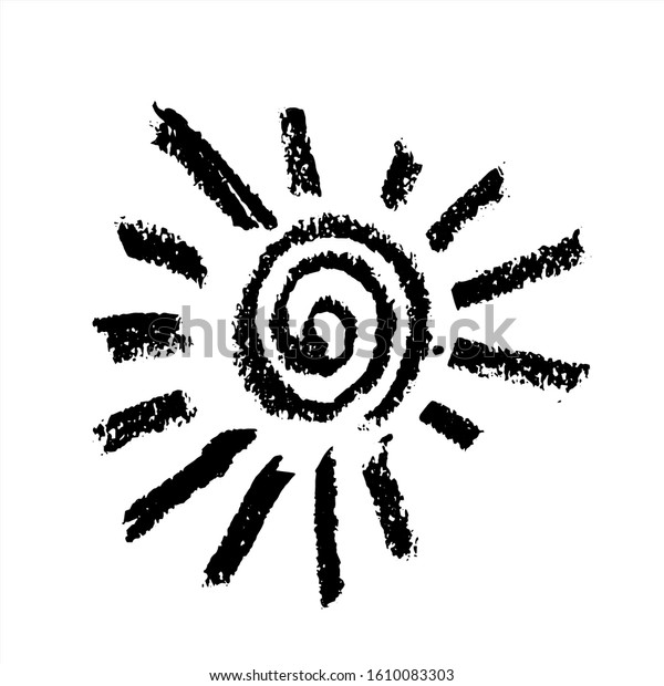 Cute Cartoon Hand Drawn Sun Drawing Stock Vector (Royalty Free ...