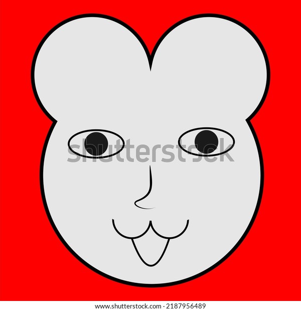 Cute Cartoon Head Black Eye Color Stock Vector (Royalty Free ...