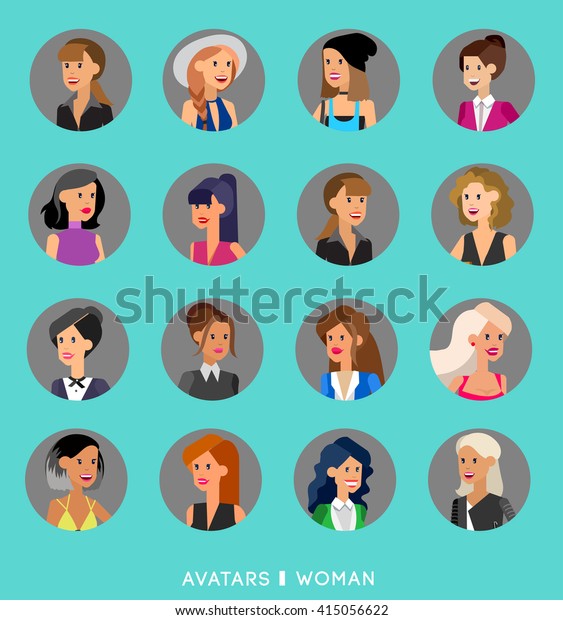 Cute Cartoon Human Avatars Set Big Stock Vector (Royalty Free ...