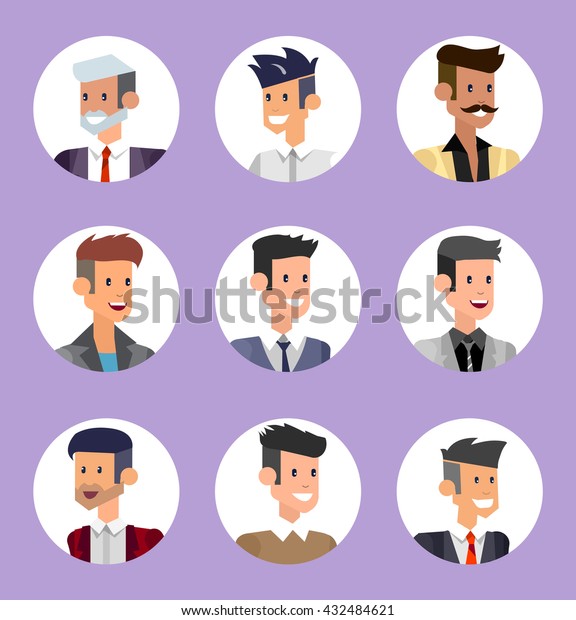 Cute Cartoon Human Avatars Set Big Stock Vector (Royalty Free) 432484621