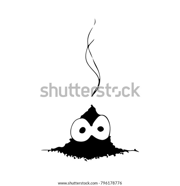 Cute Cartoon Illustration Pile Ashes Eyes: Stock-Vektorgrafik ...