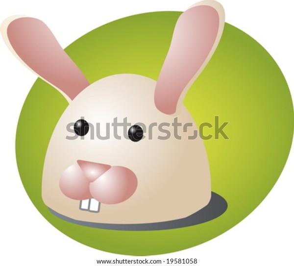 Cute Cartoon Illustration Rabbit Head Stock Vector (Royalty Free ...
