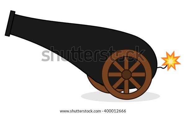Cute Cartoon Isolated Cannon Vector Illustration Stock Vector (Royalty ...