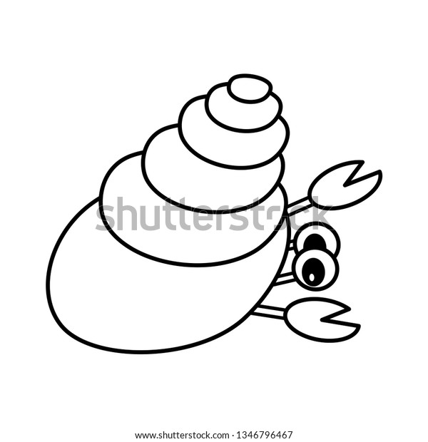 Cute Cartoon Isolated Seashell Sand Vector: vector de stock (libre de ...