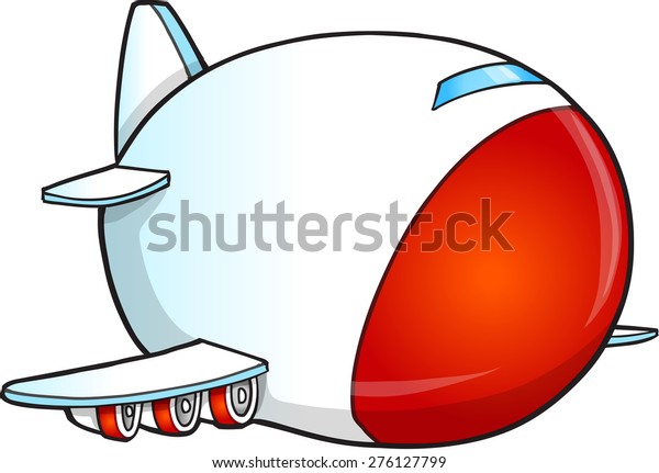 Cute Cartoon Jumbo Jet Vector Illustration Stock Vector (Royalty Free ...