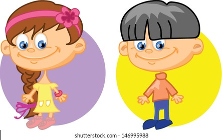 Cute Cartoon Kids Stock Vector (Royalty Free) 146995988 | Shutterstock