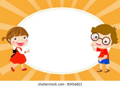 Cute Cartoon Kids Frame Stock Vector (Royalty Free) 83456821 | Shutterstock