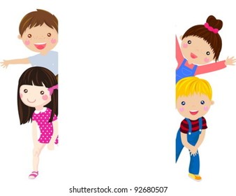 Cute Cartoon Kids Frame Stock Vector (Royalty Free) 92680507 | Shutterstock