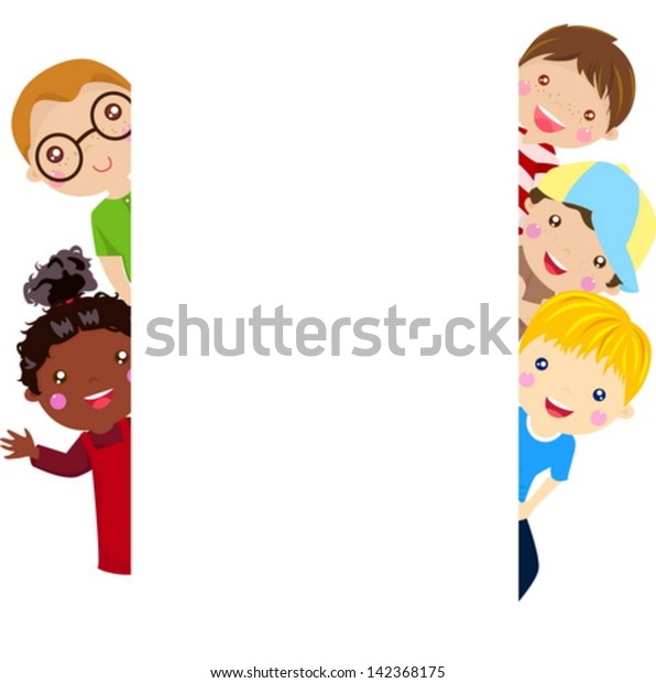 Cute Cartoon Kids Frame Stock Vector (Royalty Free) 142368175 ...
