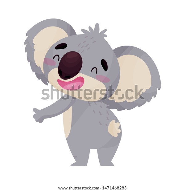 Cute Cartoon Koala Standing Vector Illustration Stock Vector (Royalty ...