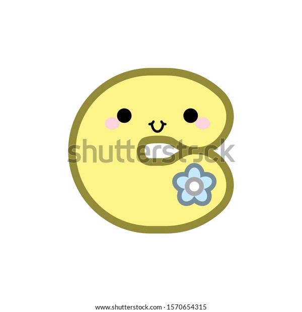 Cute Cartoon Letter C Smiling Face Stock Vector (Royalty Free ...