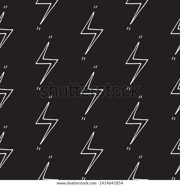 Cute Cartoon Lightning Background Hand Drawn Stock Vector (Royalty Free ...