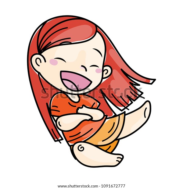 Cute Cartoon Lined Kids Vector Illustration Stock Vector (Royalty Free ...