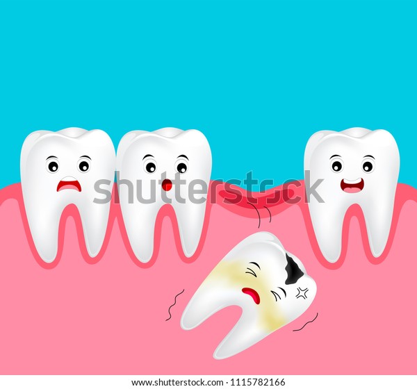 Cute Cartoon Missing Tooth Dental Cartoon Stock Vector (Royalty Free ...