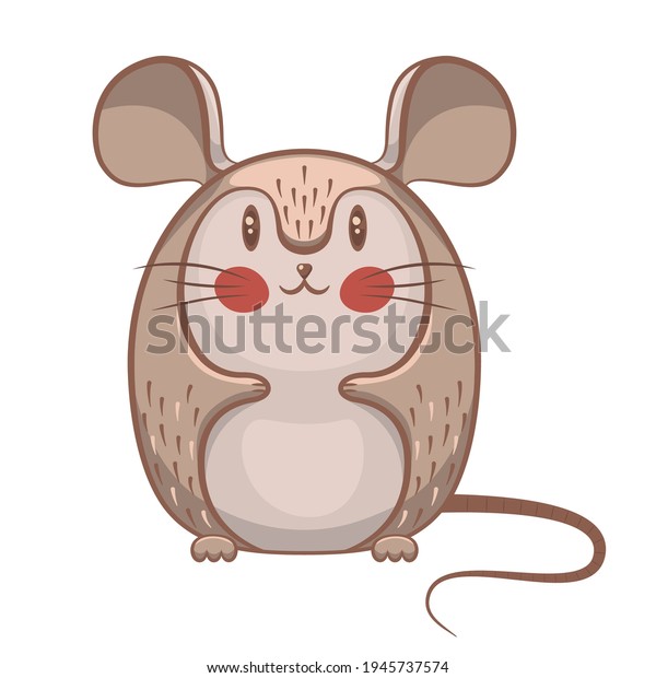 Cuta ilustración del personaje del ratón de dibujos animados. Vector de ...
