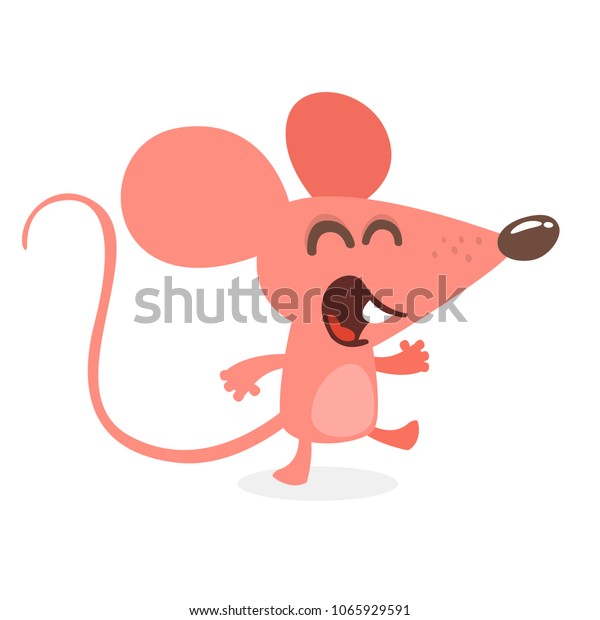 Cute Cartoon Mouse Dancing Laughing Vector Stock Vector (Royalty Free ...