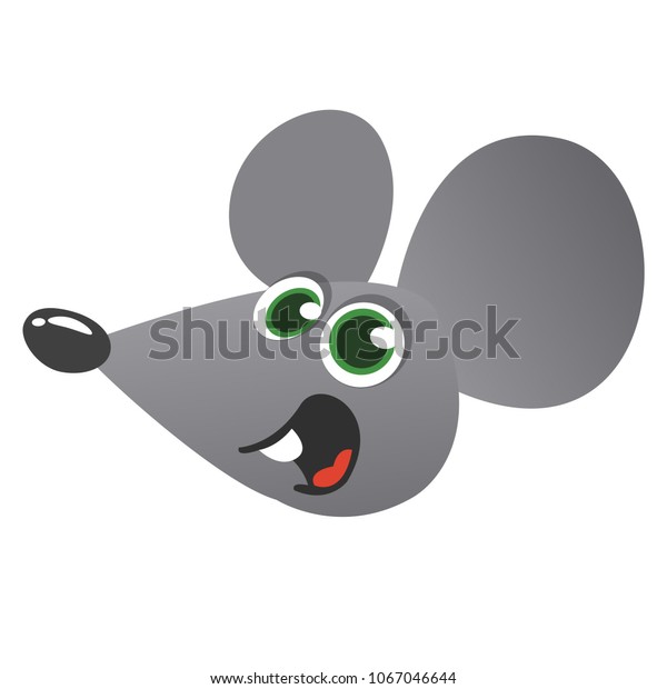 Cute Cartoon Mouse Head Icon Vector Stock Vector (Royalty Free ...