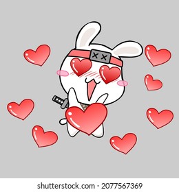 Cute Cartoon Ninja Rabbit Vector Image Stock Vector (Royalty Free ...