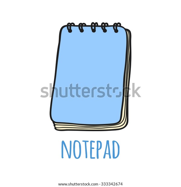 Cute Cartoon Notepad On Springs Isolated Stock Vector (Royalty Free ...