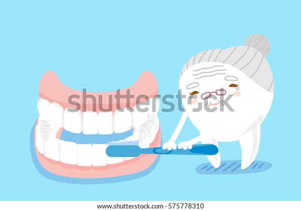 Cute Cartoon Old Tooth Brush False Stock Vector (Royalty Free ...