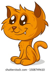 Cute Cartoon Orange Cat Smiling Stock Vector (Royalty Free) 1508749610 ...