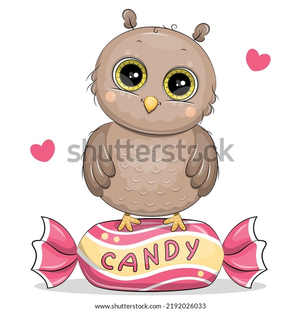 Cute Cartoon Owl Candy Bar Vector: เวกเตอร์สต็อก (ปลอดค่าลิขสิทธิ์ ...