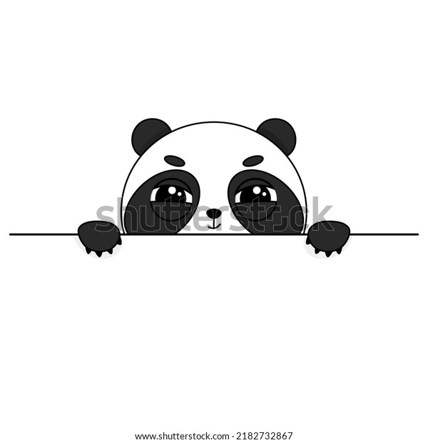 Cute Cartoon Panda Hiding Vector Illustration Stock Vector (Royalty ...